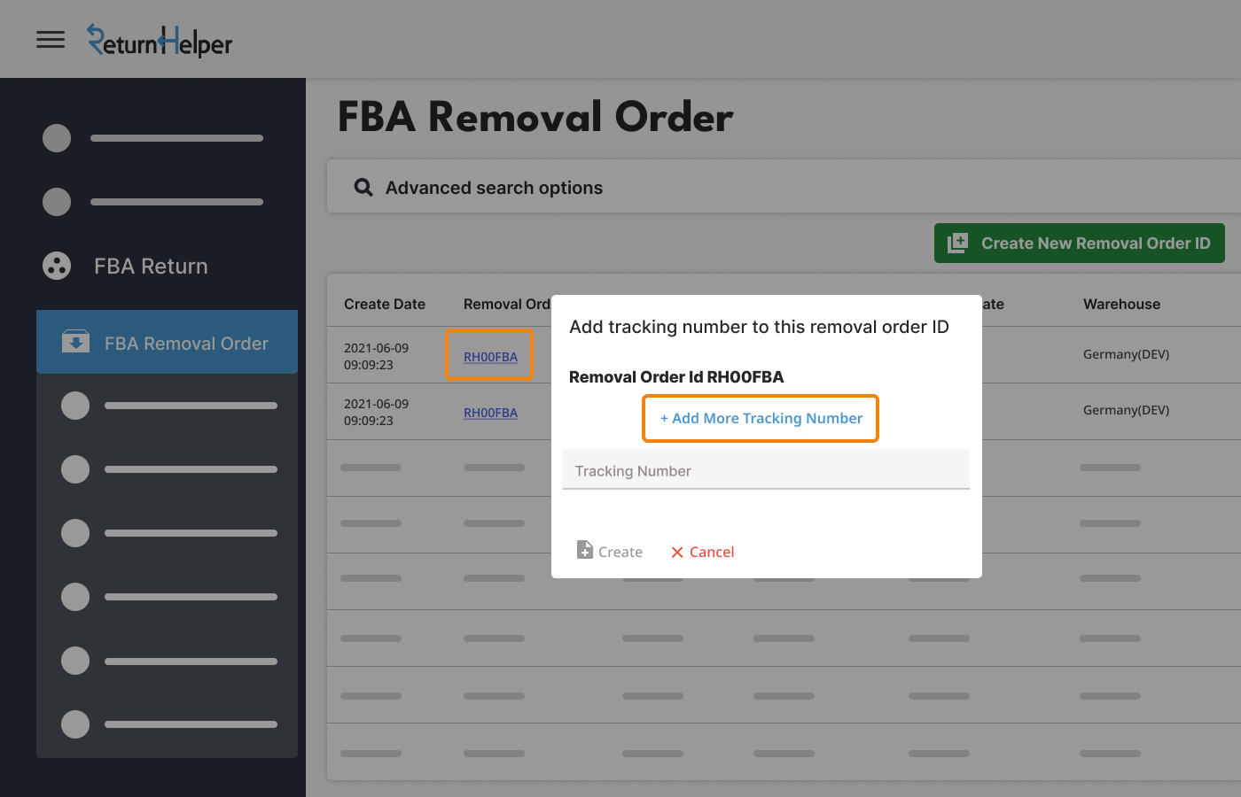 建立 FBA 退倉 – 幫助中心