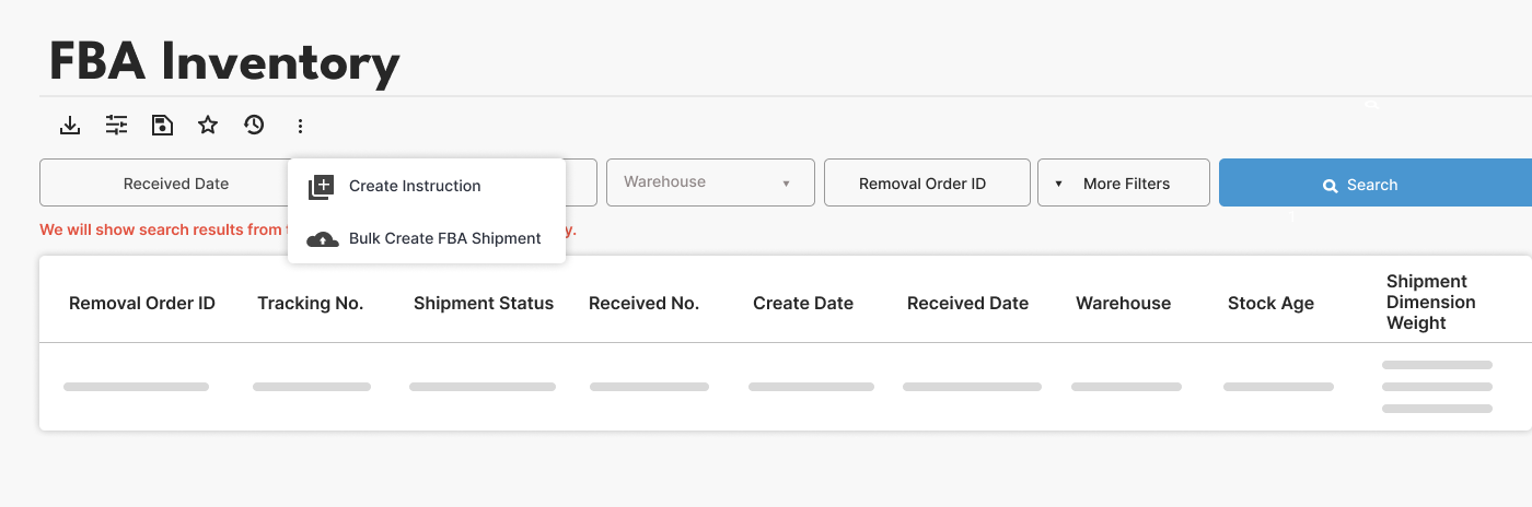 Create FBA Removal Order – Support Center