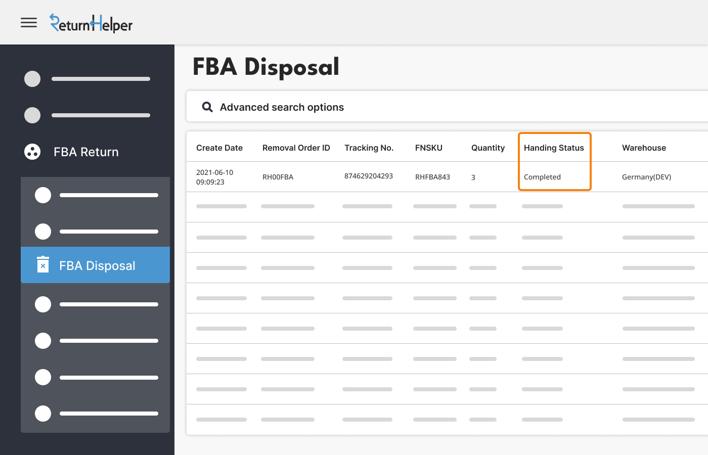 "FBA Disposal" 폐기 리스트를 확인 – 고객센터